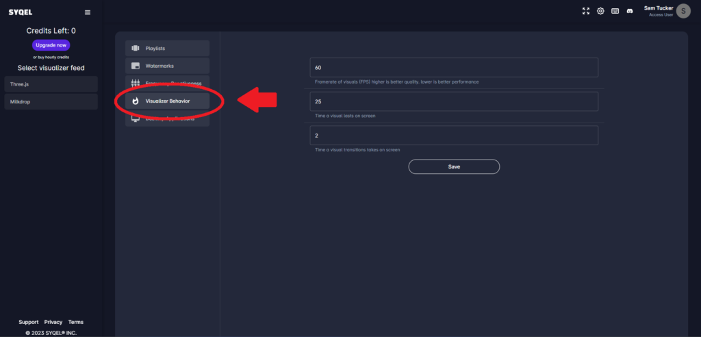 Setting Visualizer Behavior - SYQEL Support